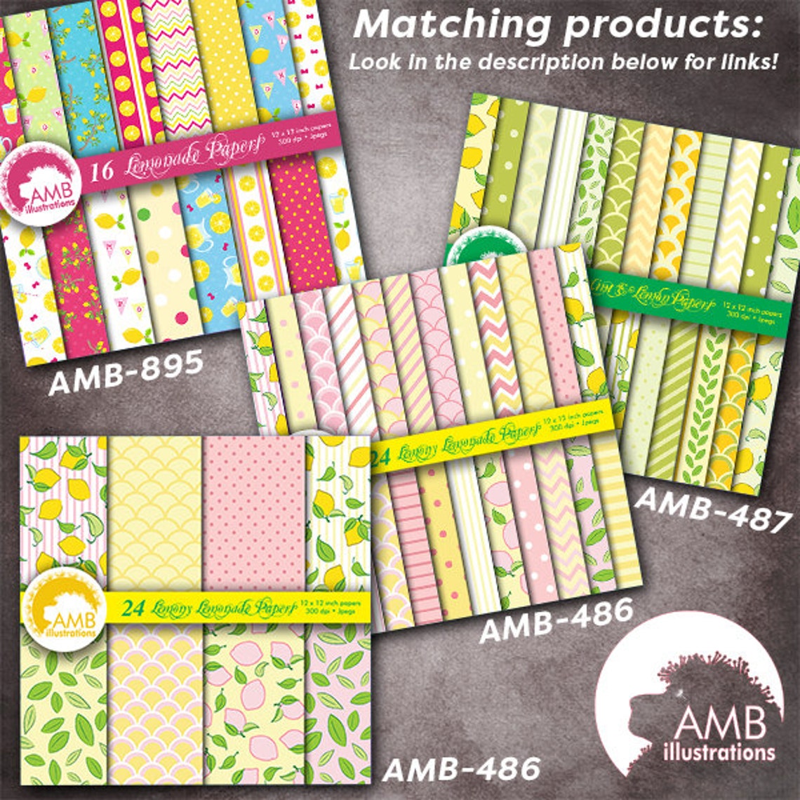 Lemonade Digital Papers Lemonde Stand Paper Lemonade Paper | Etsy