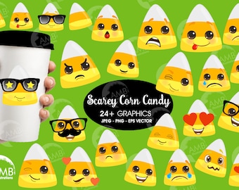 Candy Corn Clipart | Etsy