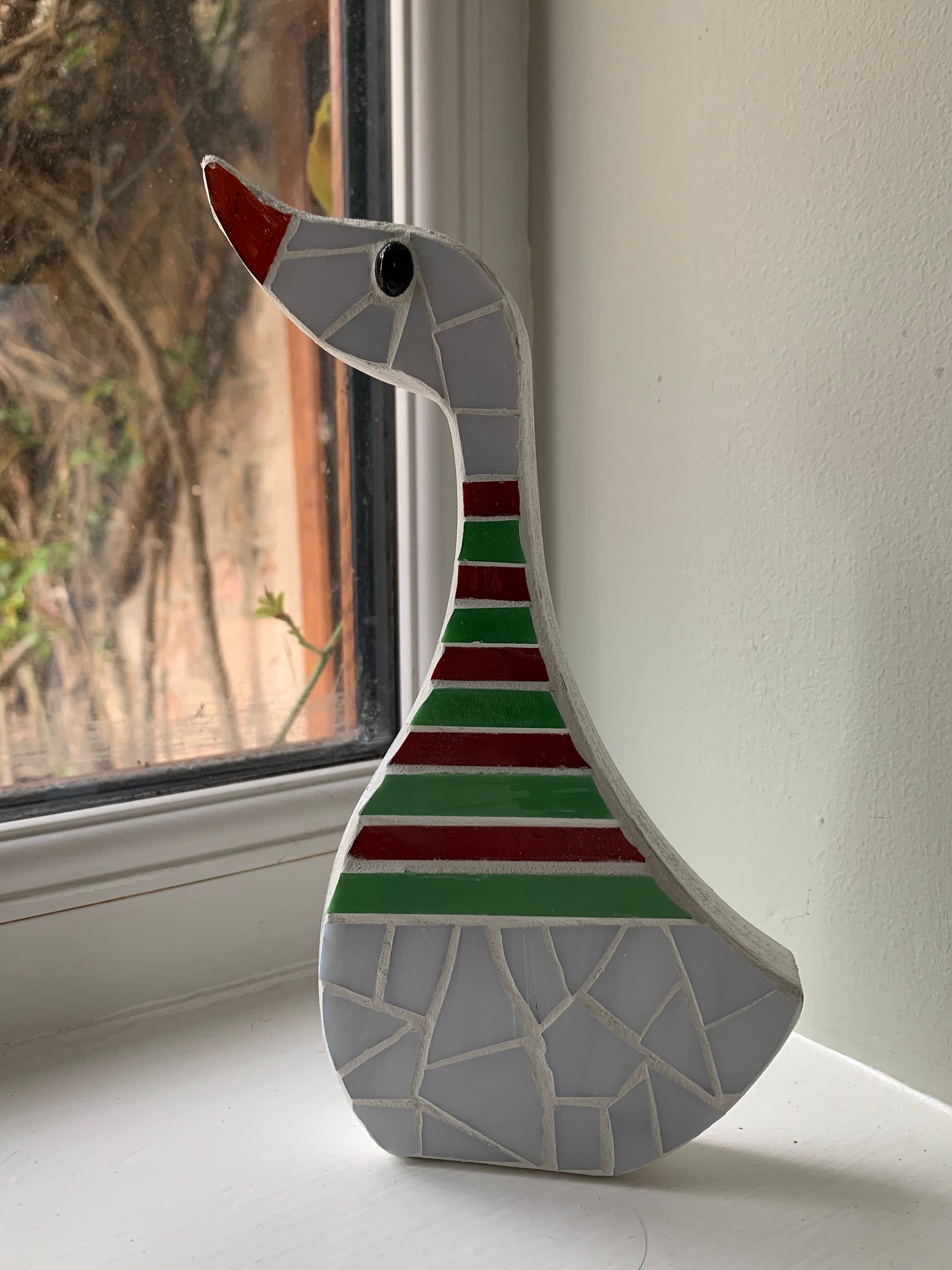 Available Now Freestanding Mosaic Duck in Jumper, Mosaic Ornament ...