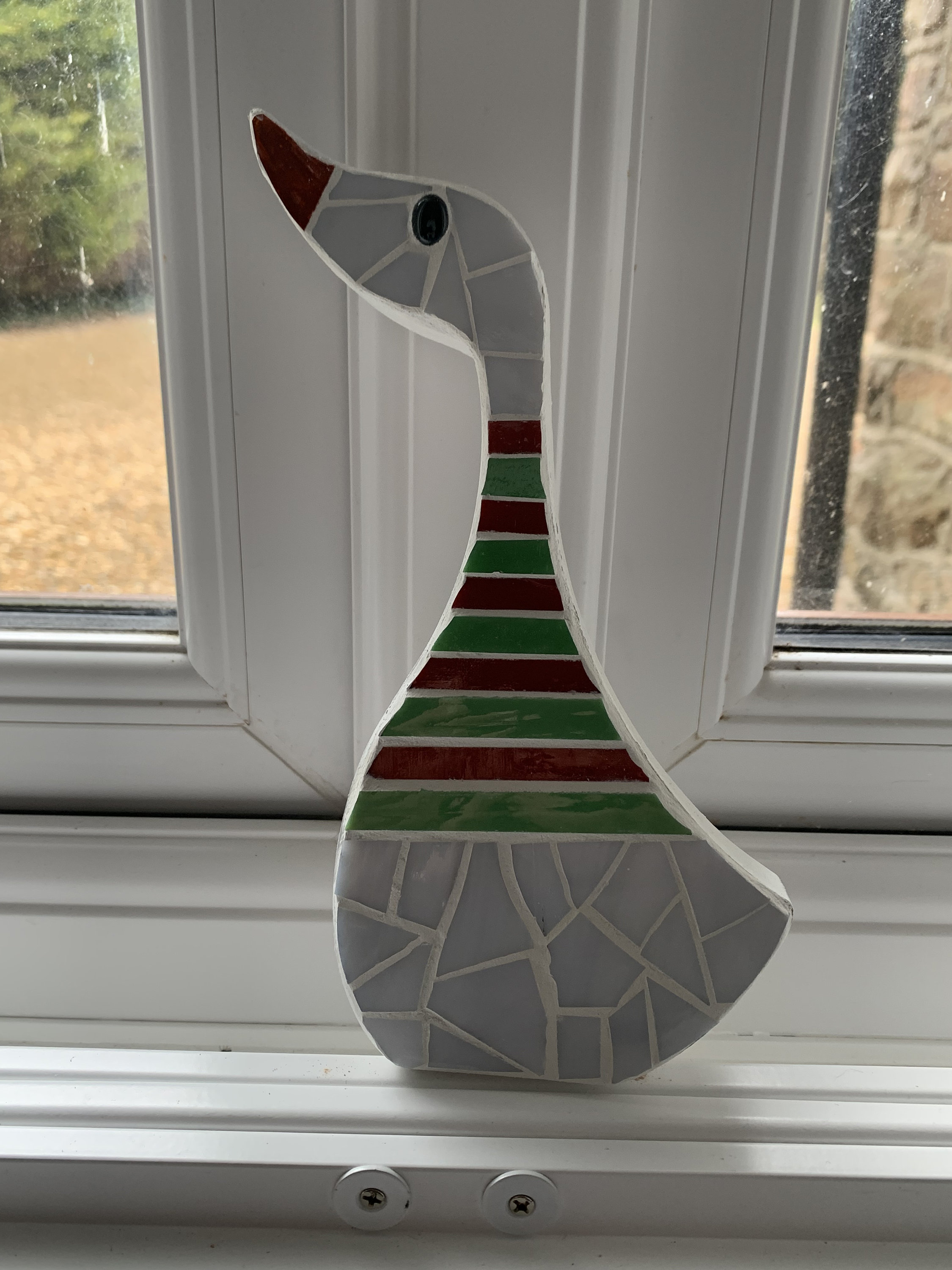 Available Now Freestanding Mosaic Duck in Jumper, Mosaic Ornament ...