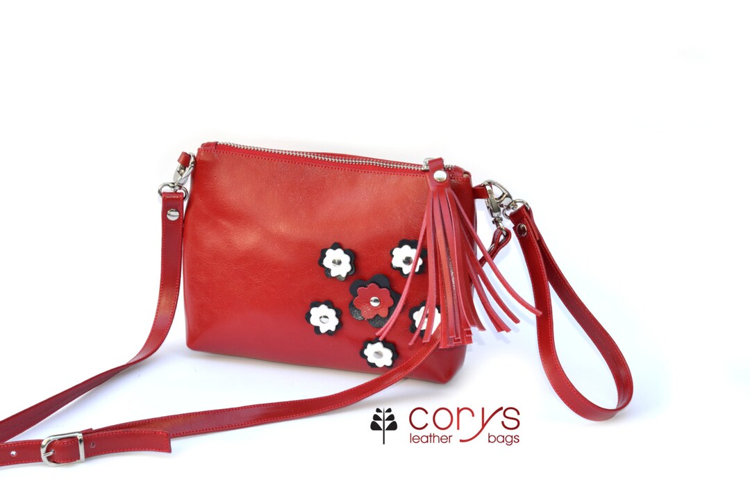 SMALL RED LEATHER Purse, Red Shoulder Bag,small Leather Purse, Red ...