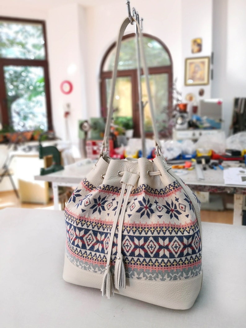 RED Leather Bucket Bag Leather Shoulder Bag Leather - Etsy