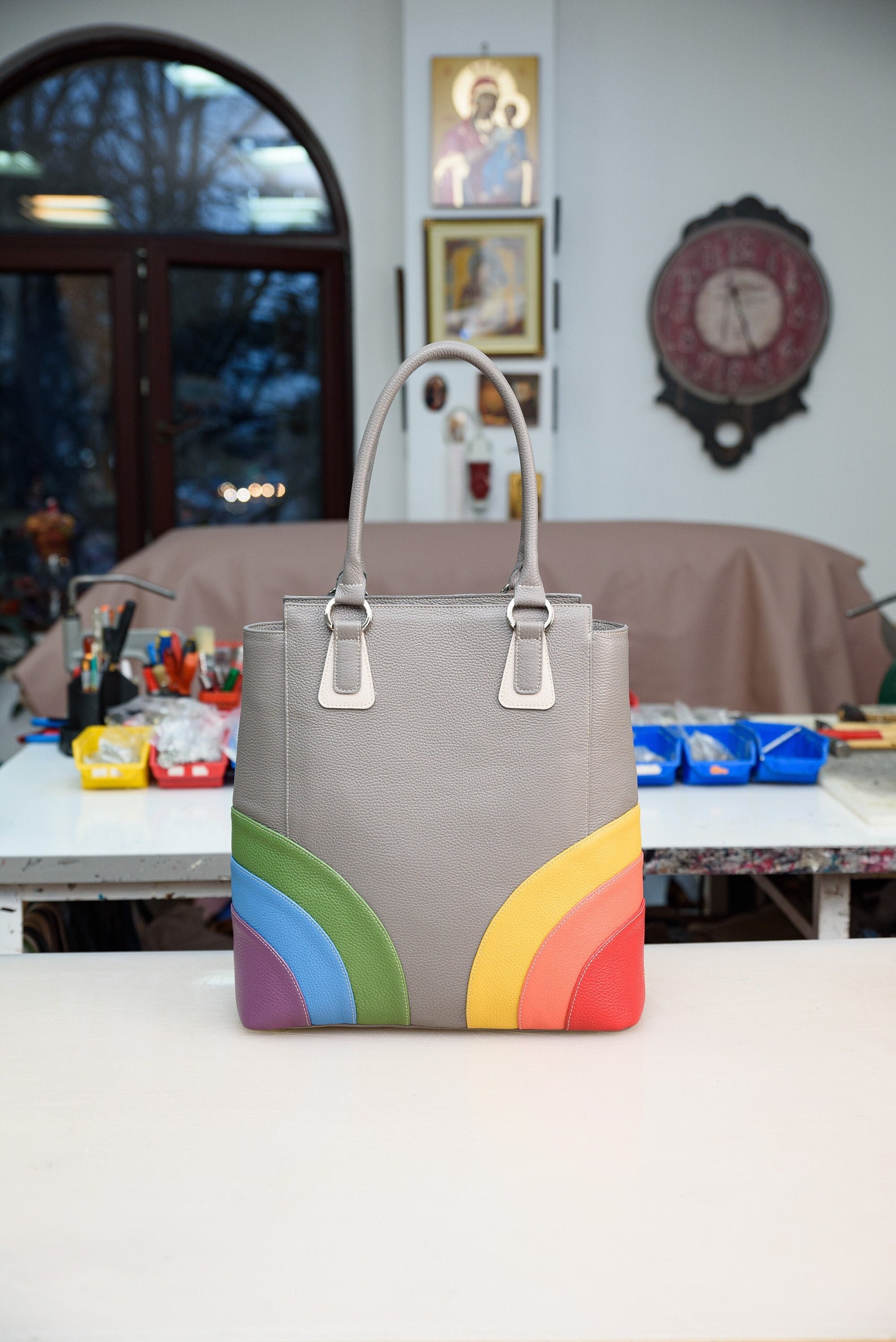 RAINBOW TOTE Bag LGBT Tote Bag Pride Leather Bag Large - Etsy
