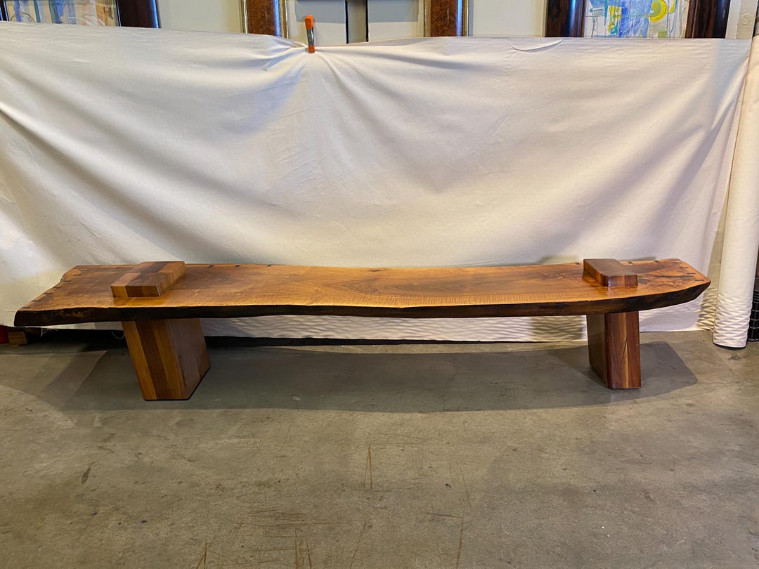 Solid French Walnut Live Edge Bench - Etsy