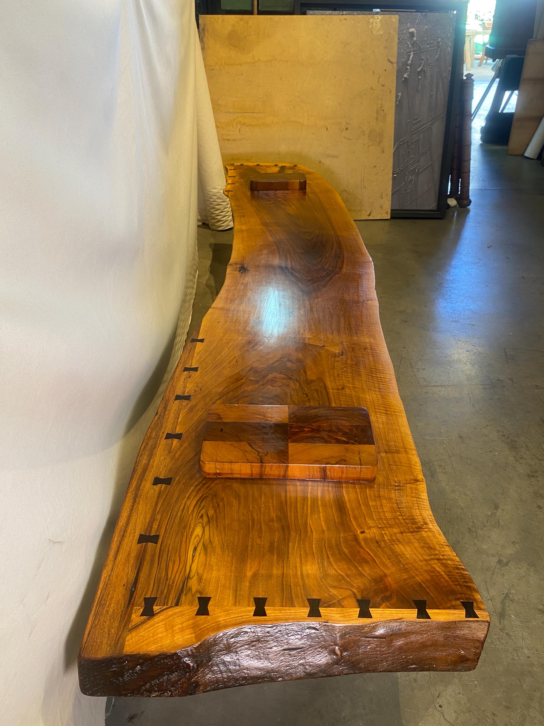 Solid French Walnut Live Edge Bench - Etsy