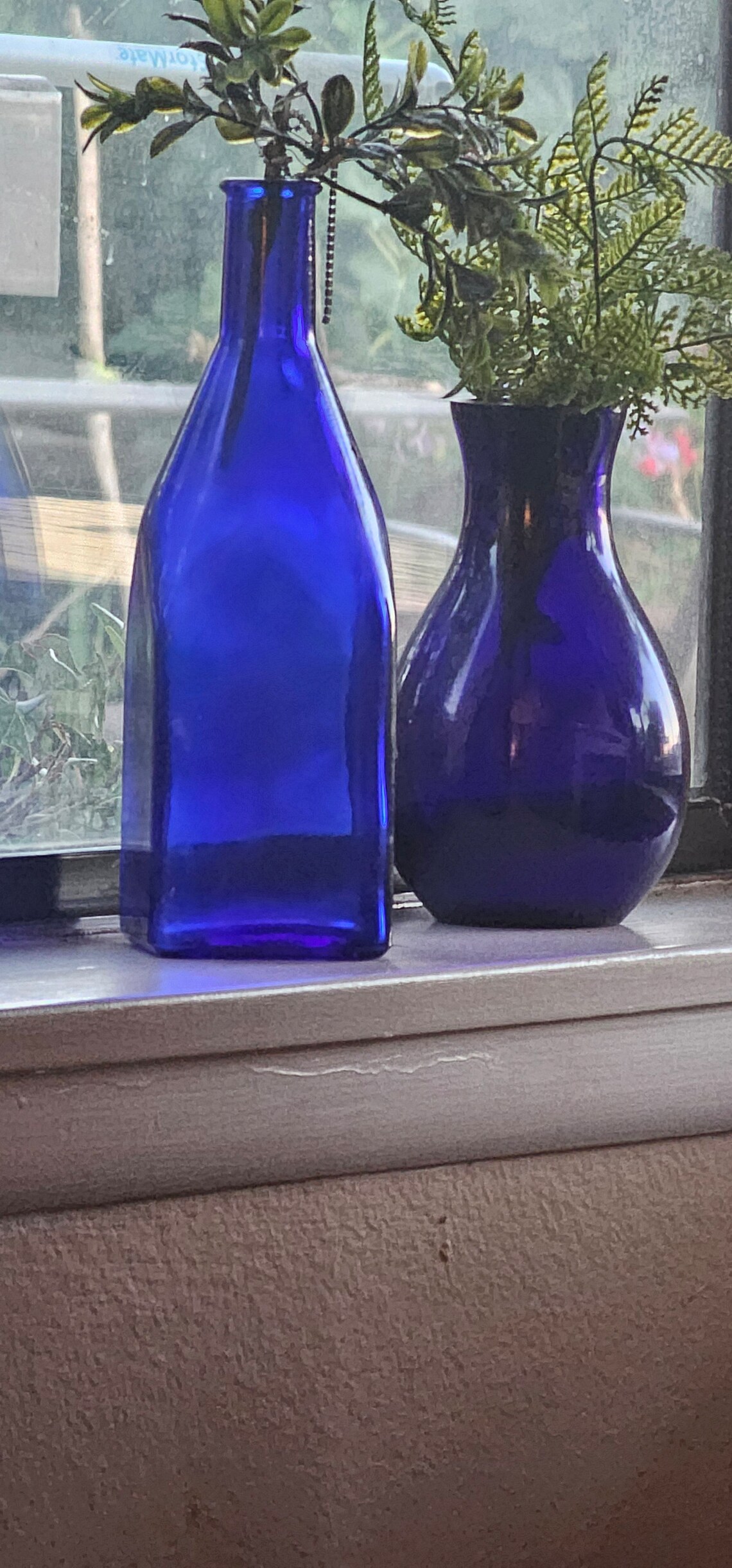 Vintage Colbalt Blue Glass Vase Combo Set Home Decor - Etsy