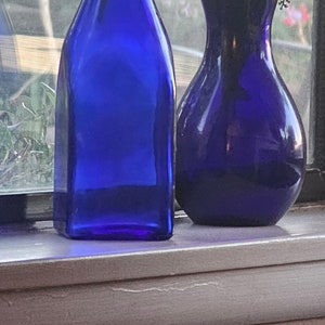 Vintage Colbalt Blue Glass Vase Combo Set Home Decor - Etsy