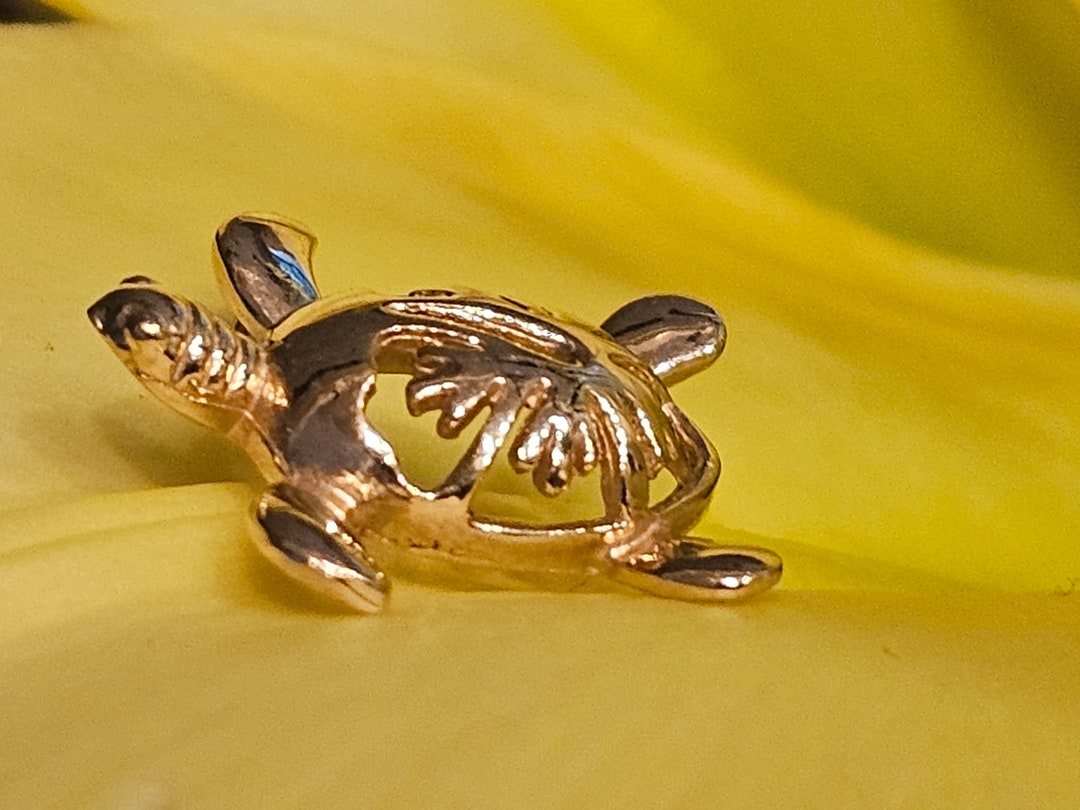 14kt Gold Turtle Pendant Sea Turtle Charm Pendant Fine Jewelry - Etsy