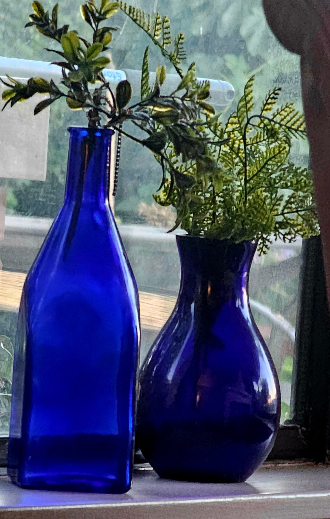 Vintage Colbalt Blue Glass Vase Combo Set Home Decor - Etsy