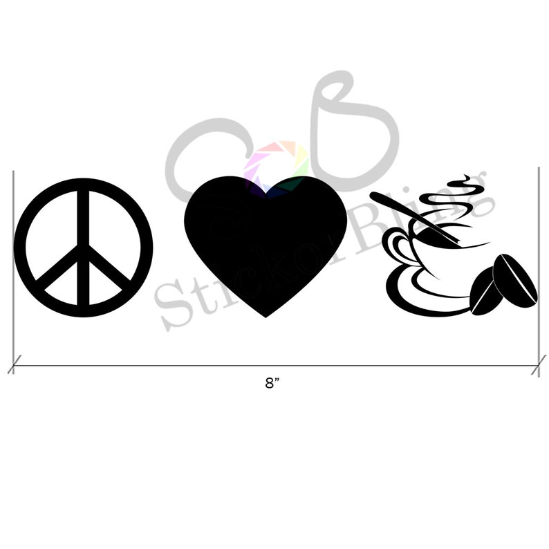 PEACE LOVE COFFE Vinyl Decal Sticker Car Window Bumper - Etsy