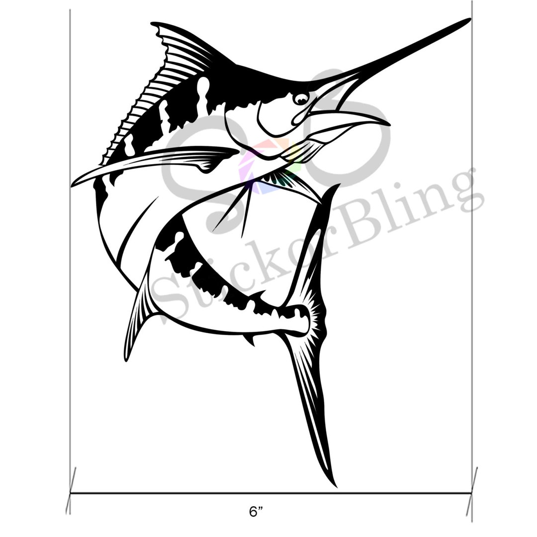 Marlin Fish 6 Vinyl Decal Sticker Car Window Bumper - Etsy