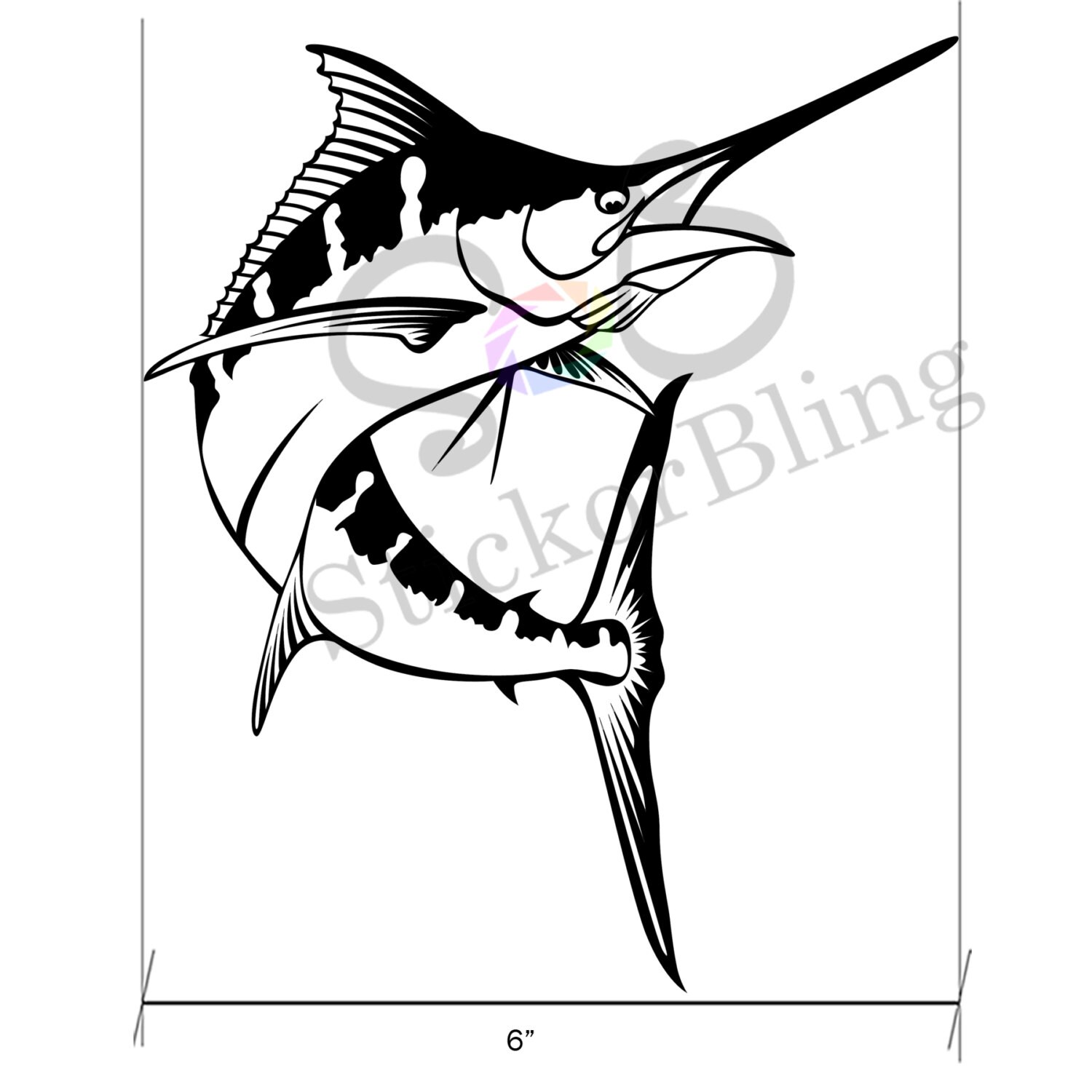 Marlin Fish 6 Vinyl Decal Sticker Car Window Bumper - Etsy