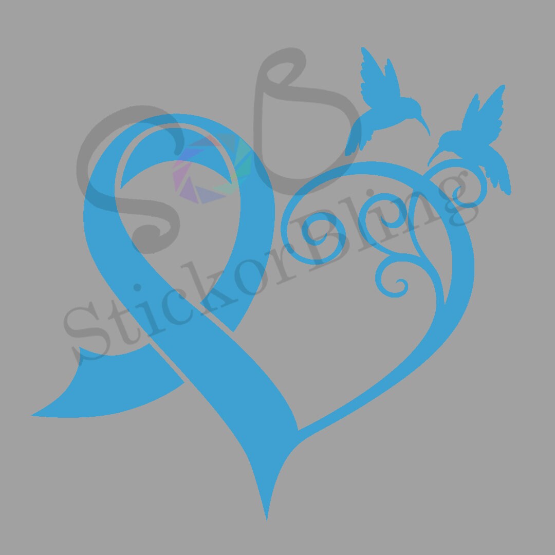 Breast Cancer Awareness Ribbon Heart Humming Bird Vinyl Decal - Etsy.de