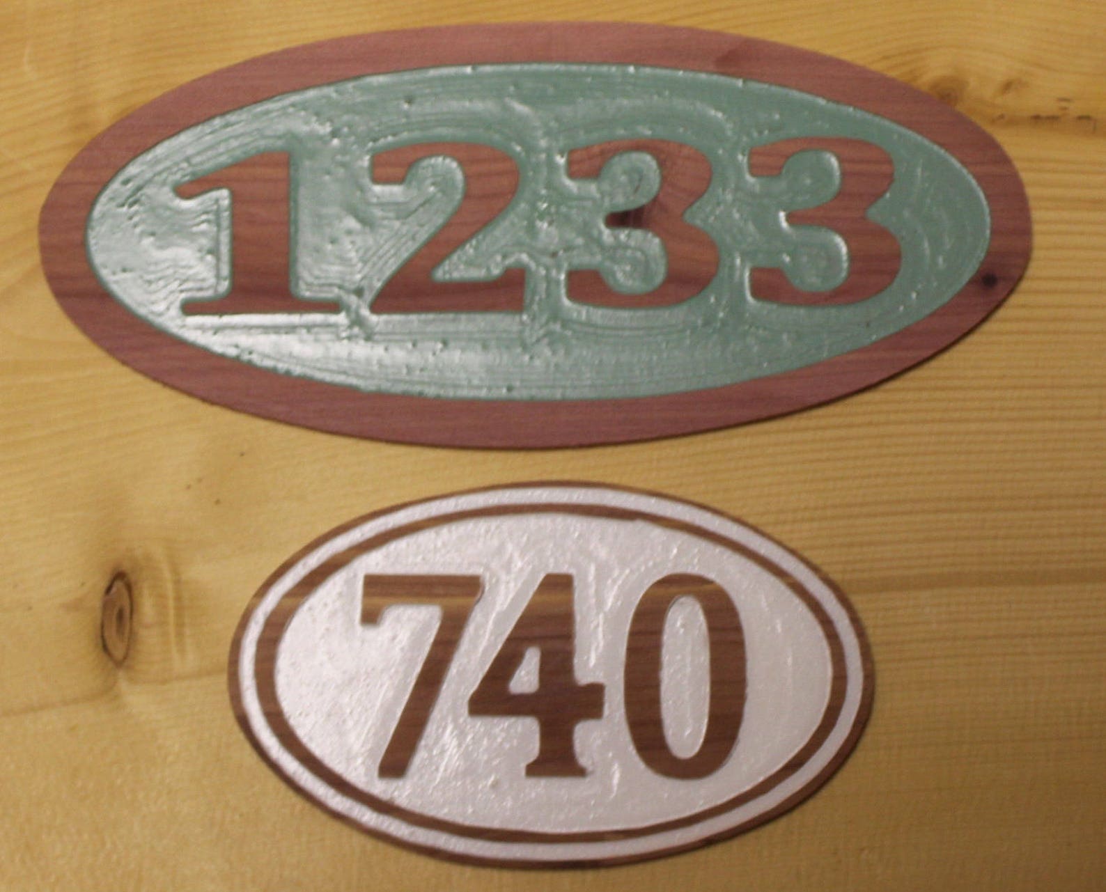 House Numbers Cedar Wood Carved House Oval Address Numeral Sign - Etsy