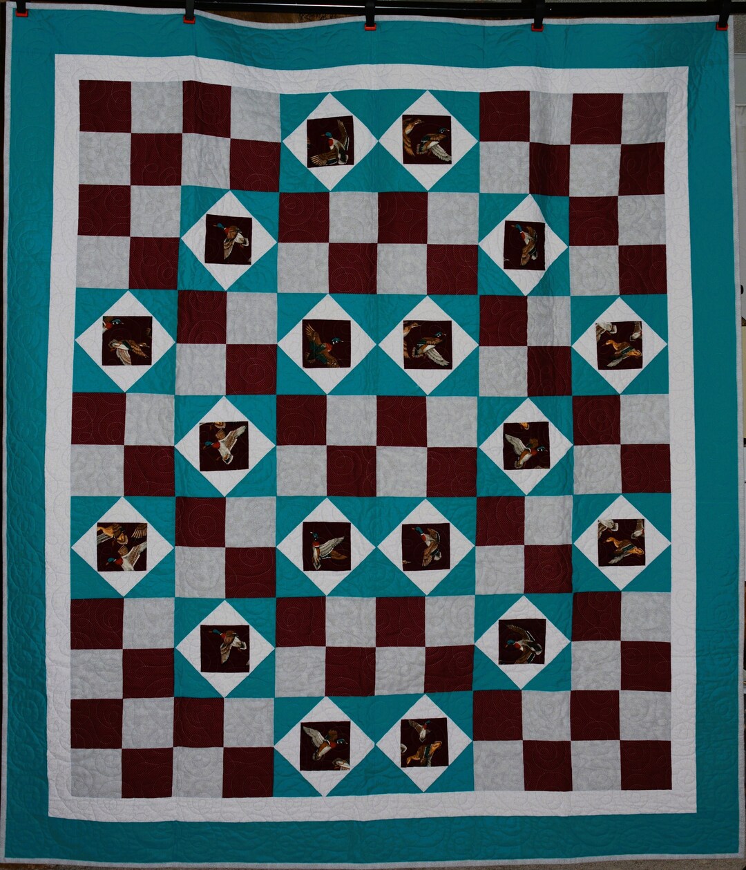 Queen Size Quilt, Duck Quilt, Masculine Quilt, Cabin Quilt, Hunting ...