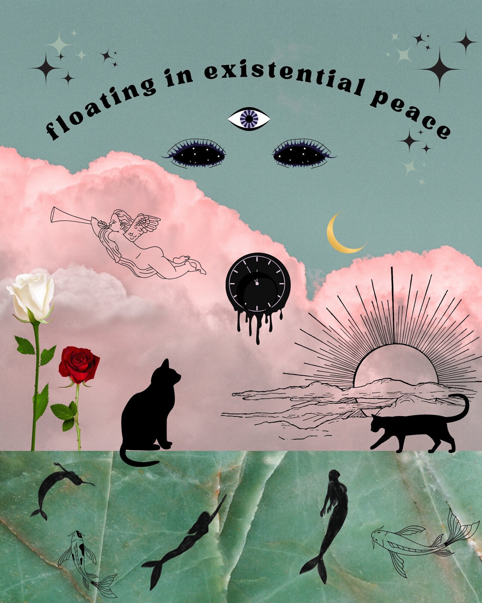 Swimming in Existential Peace - Etsy