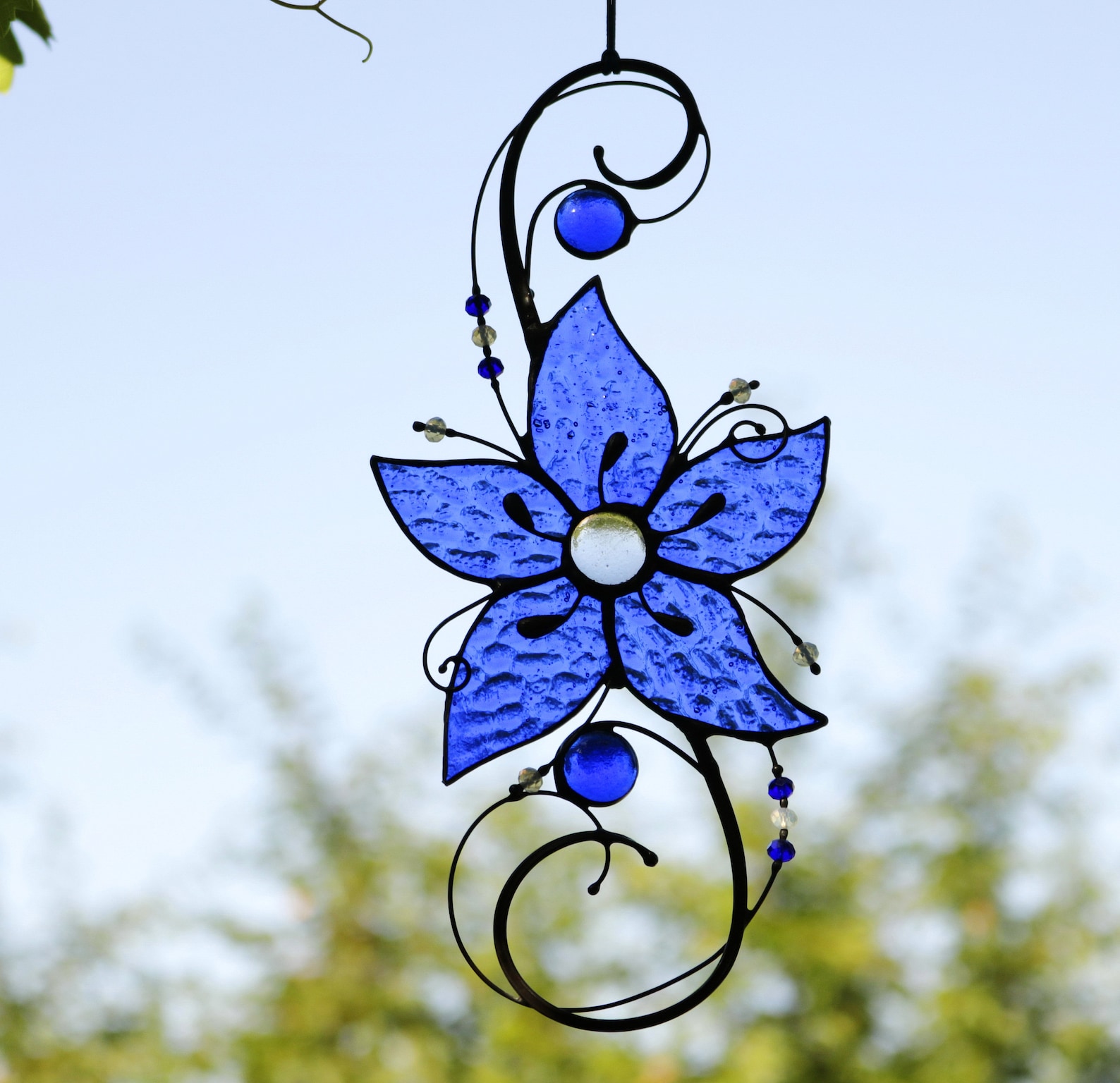 Stained Glass Art Suncatcher Window Hangings Flower Tiffany - Etsy