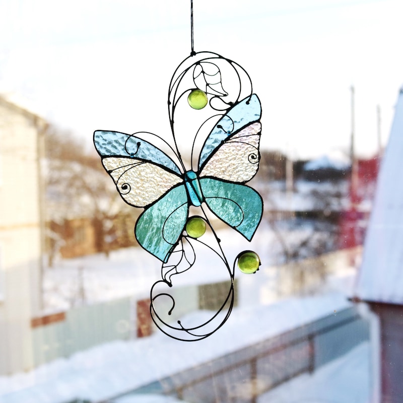 Stained Glass Suncatcher Butterflies - Etsy