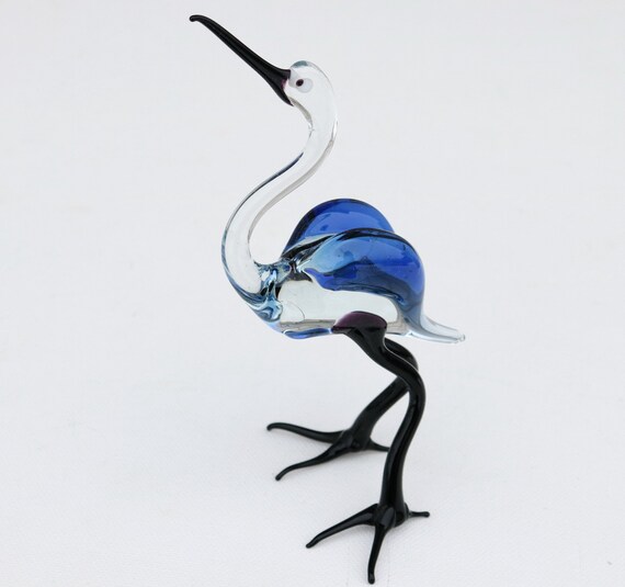 Glass Sculptures & Figurines Art & Collectibles Glass Stork Miniature ...
