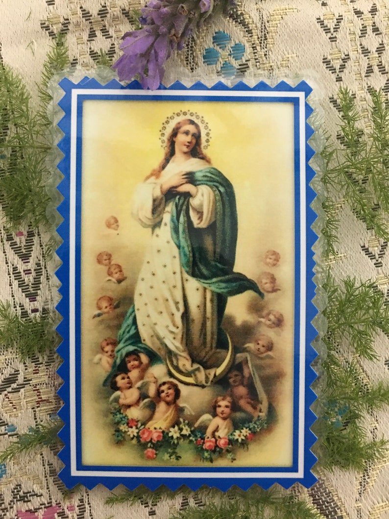 The Immaculate Conception. Laminated Cards. - Etsy