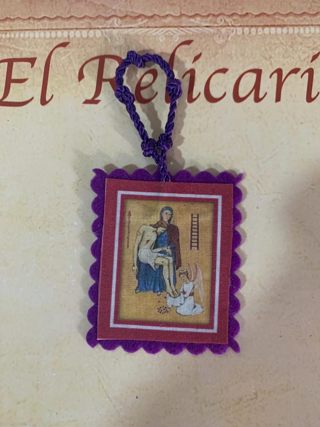 PURPLE SCAPULAR, Cord With Five Knots. Stop, Marie Julie Jahenny ...