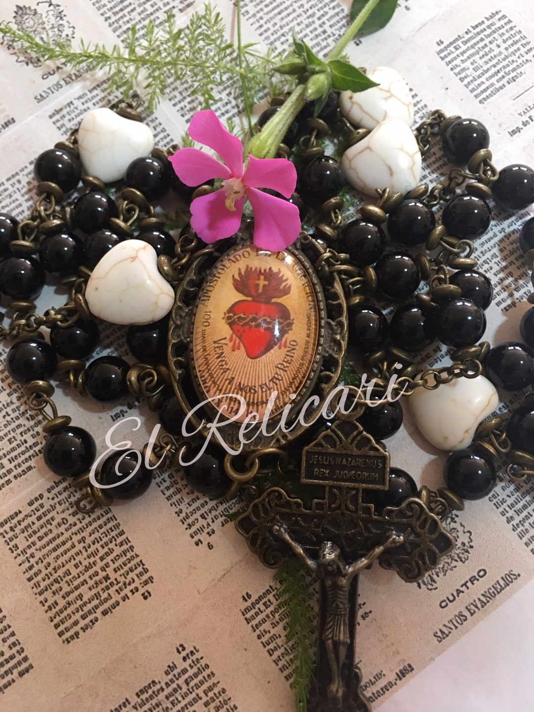Rosary Heart of Jesus. - Etsy