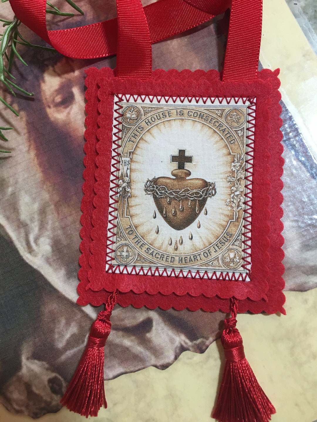 Scapular for Door. This House is Consecrated to the Sacred Heart of ...