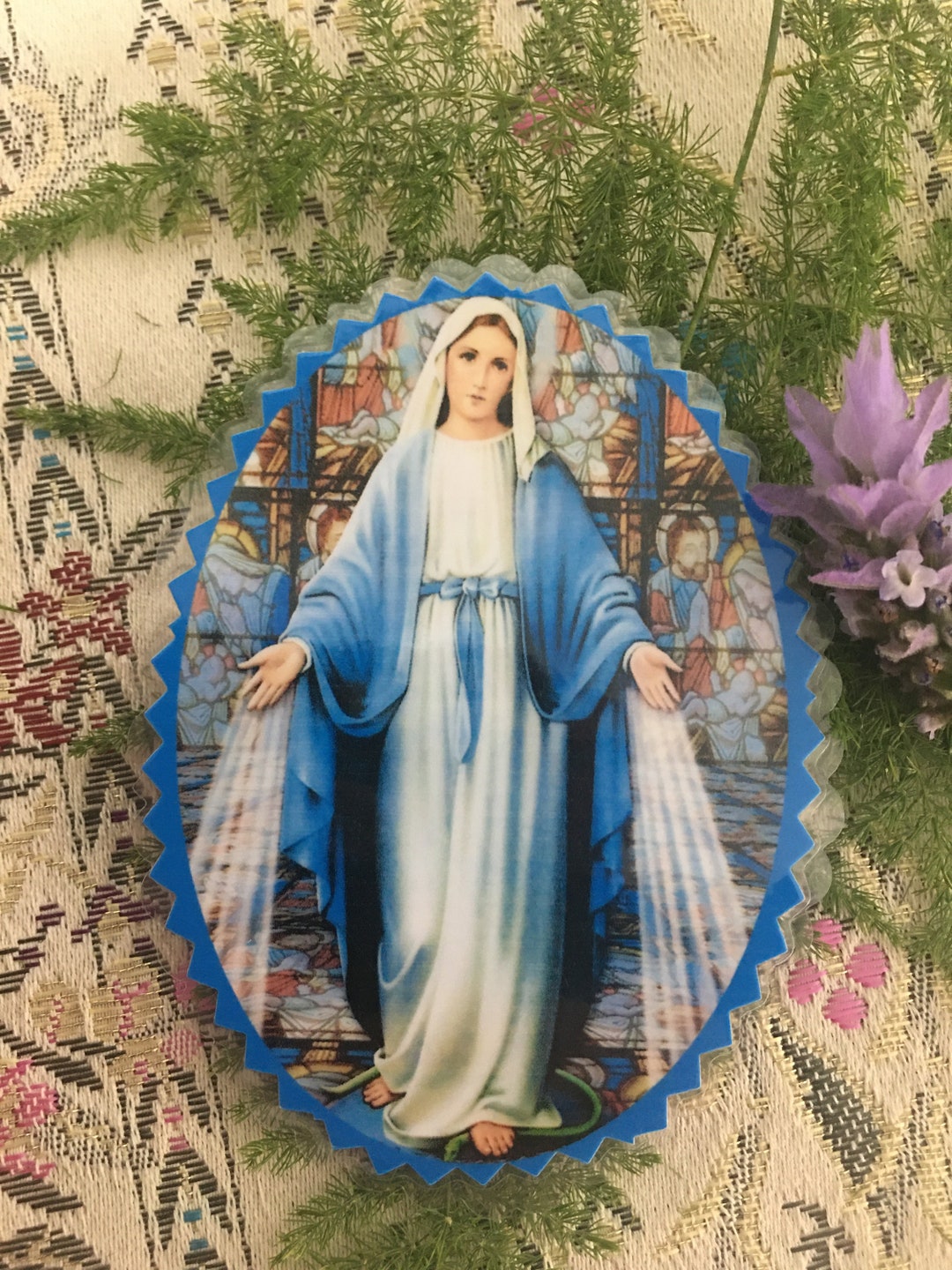 Our Lady of the Miraculous Medal. Oval Laminated Cards. - Etsy