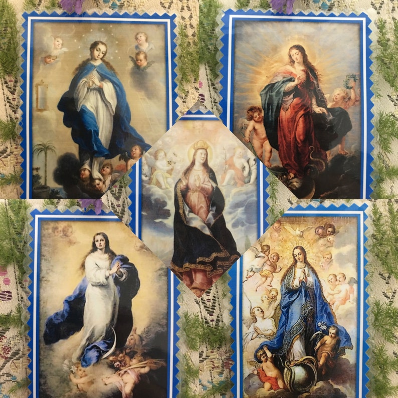The Immaculate Conception. Laminated Cards. - Etsy