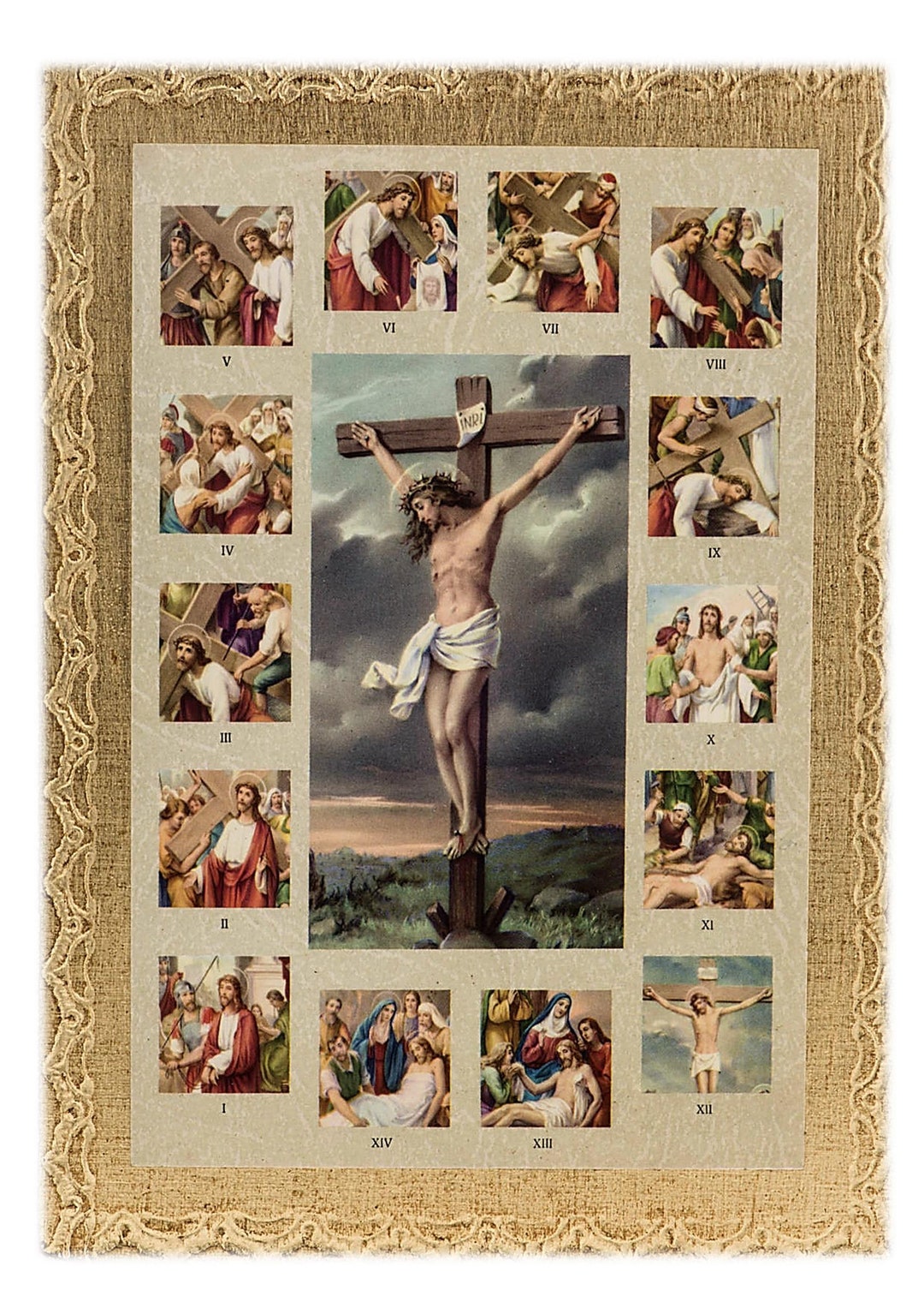 Vía Crucis. Lamina tamaño folio DINA4. Collage, Imágenes para Imprimir. - Etsy México