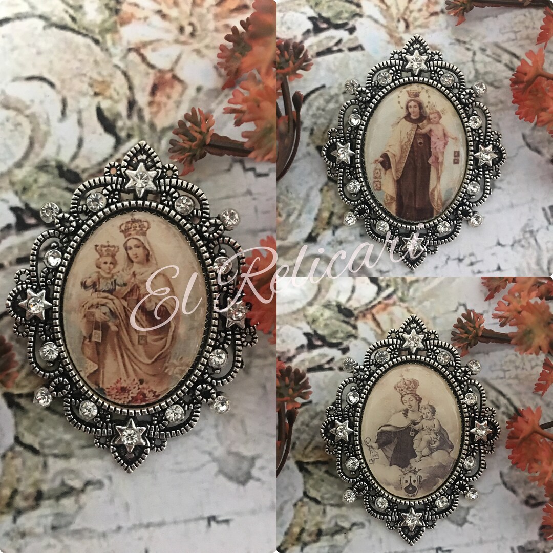 Virgin of Carmen. Medallion Brooch - Etsy