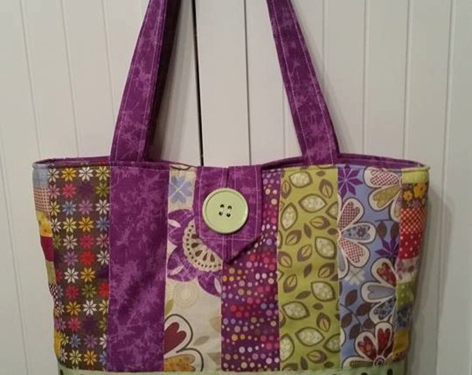 Cute Purple Quilted Tote / Handbag - Etsy