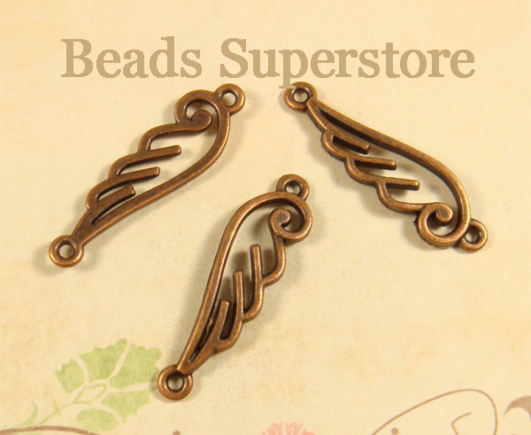 33x9mm Antique Copper Angel Wing Link, Angel Wing Connector, Nickel ...