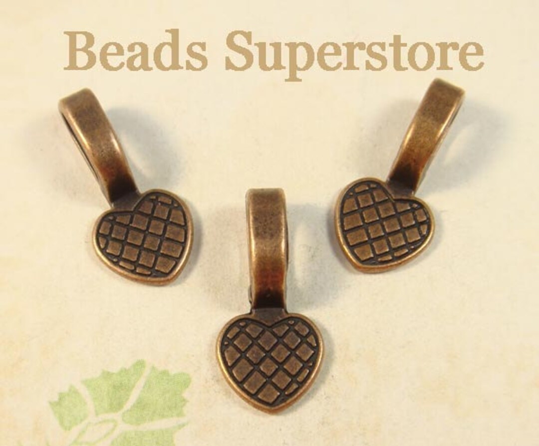 10pcs, 22 Mm X 10 Mm Antique Copper Glue on Bail Settings, Nickel Free ...