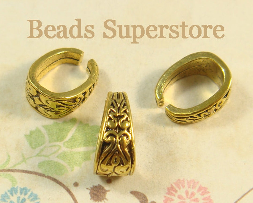 20pcs 13.5 Mm X 11.5 Mm Antique Gold Pinch Bail Connector - Etsy