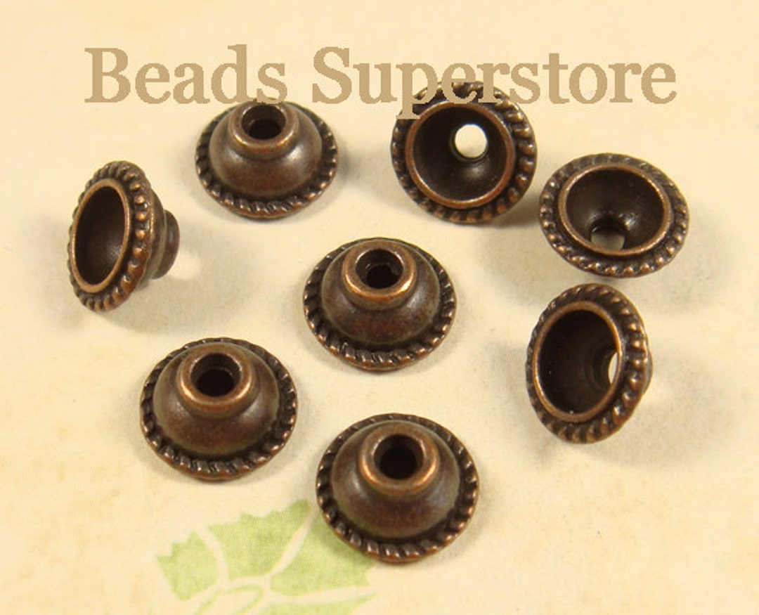 30pcs, 10 Mm X 5 Mm Antique Copper Dome Shape Bead Cap Nickel Free ...