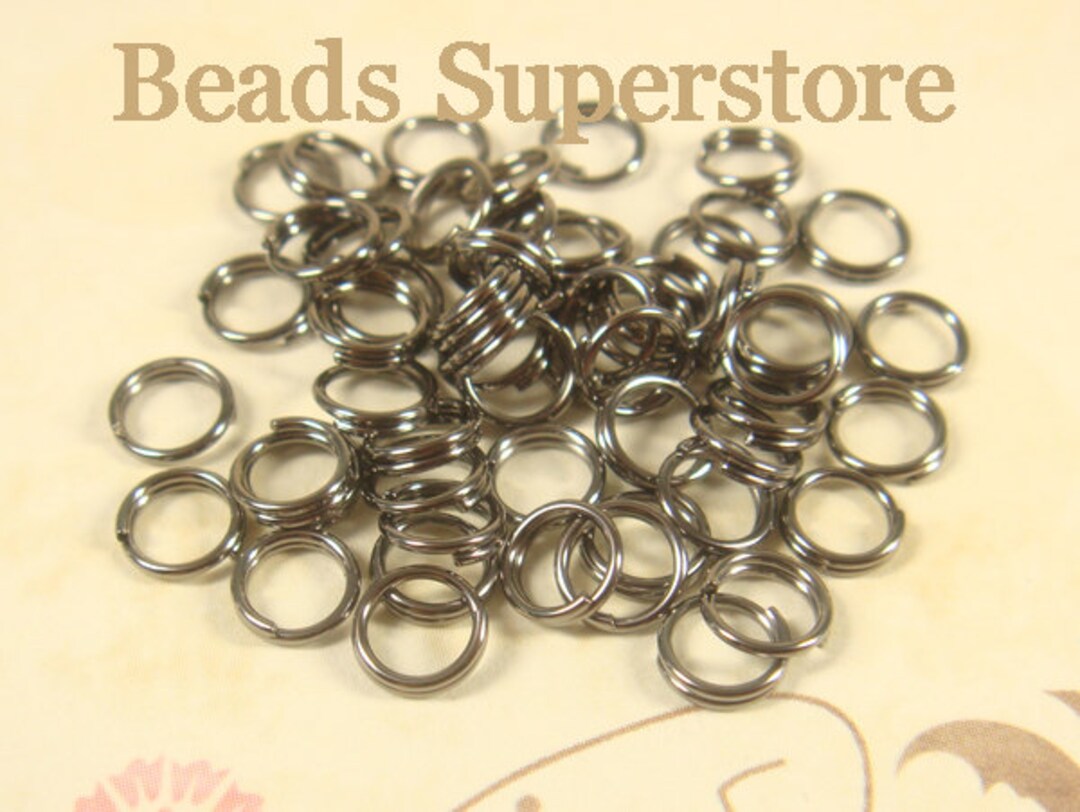 100pcs, 5mm Gunmetal Plated Brass Split Ring, Nickel Free and Lead Free ...