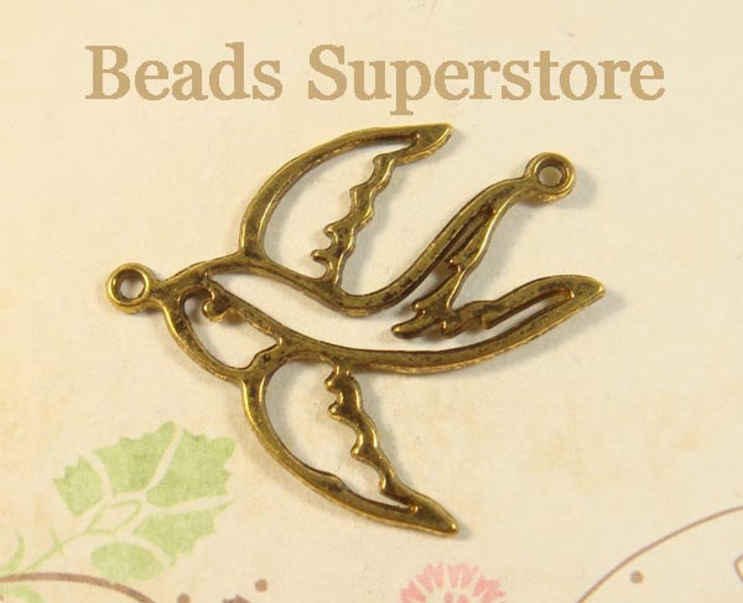 36x30mm Antique Gold Bird Link Bird Connector Nickel Free - Etsy