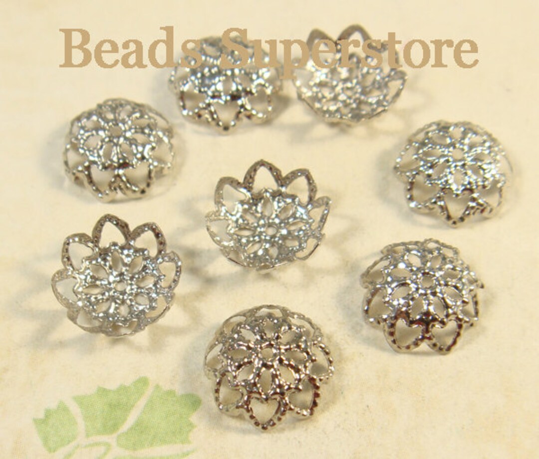 100pcs 10 Mm X 3 Mm Platinum Filigree Flower Bead Cap - Etsy Canada