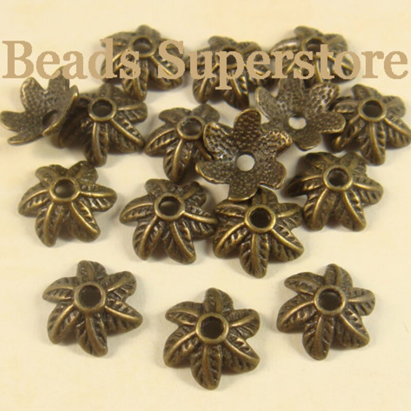 Leaf Bead Caps - Etsy