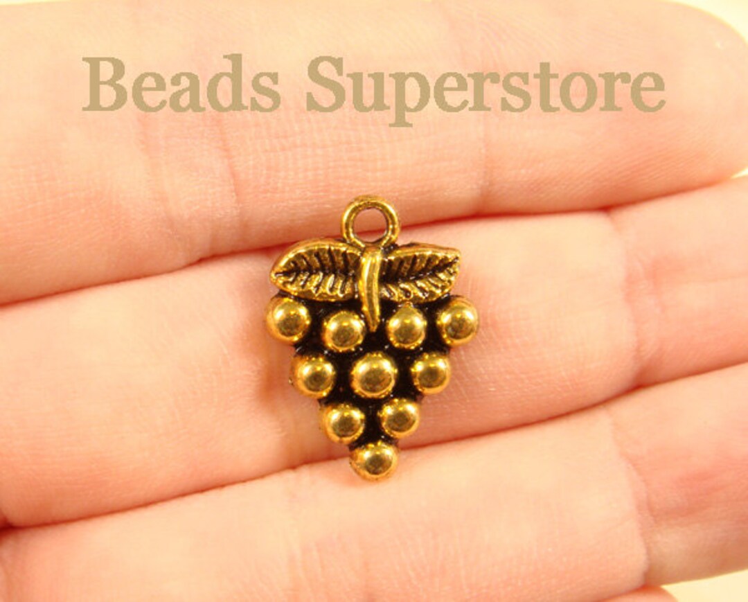 10pcs, 20 Mm X 15 Mm Antique Gold Grape Charms, Nickel Free, Lead Free ...