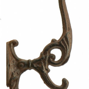 Decorative Victorian Ornate Triple Wall Hook Rust Brown Cast Iron 7 ...