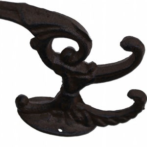 Decorative Victorian Ornate Triple Wall Hook Rust Brown Cast Iron 7 ...