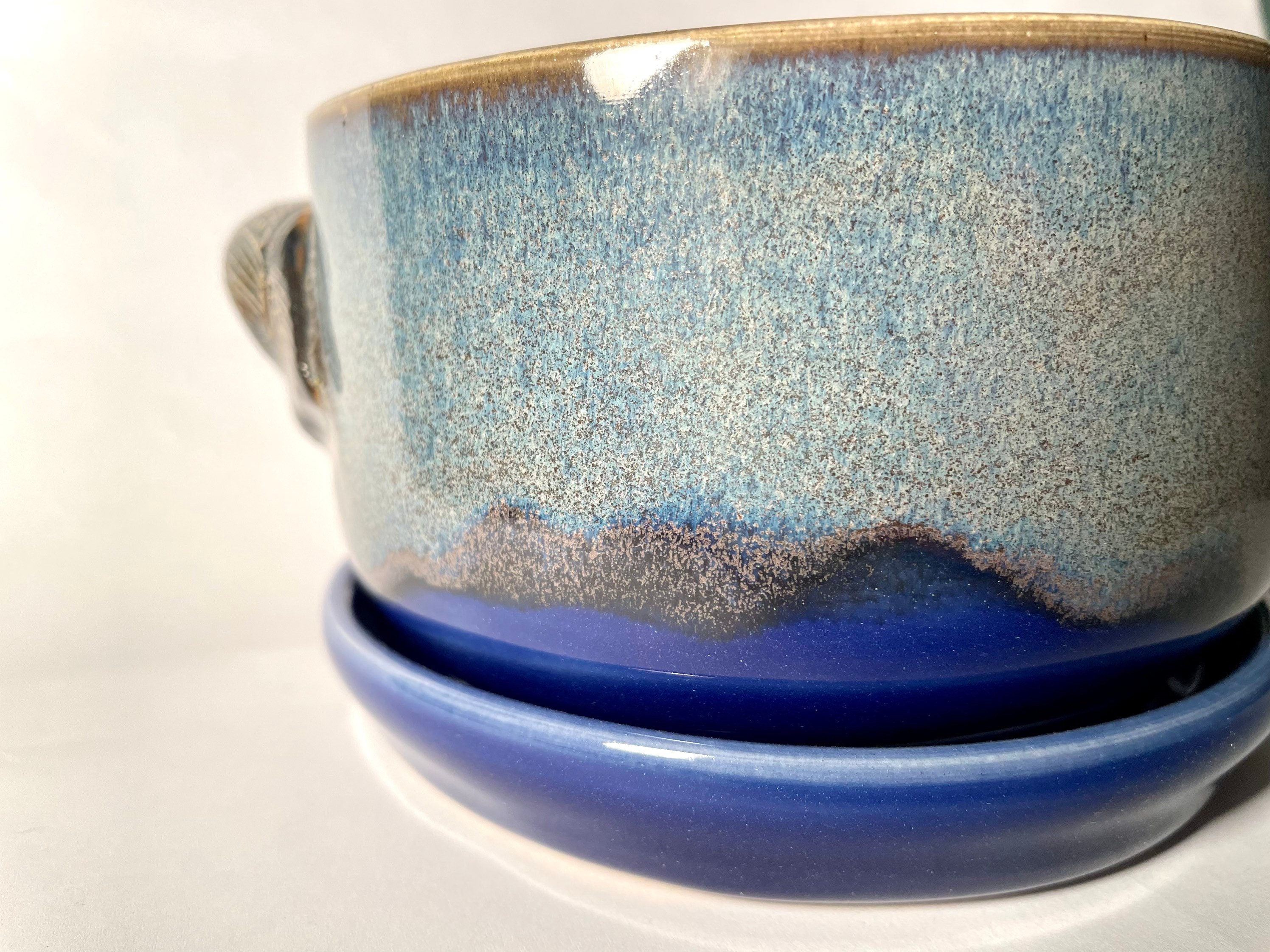 Ceramic Planter With Drainage Holes and Drip Tray Drippy Gray - Etsy