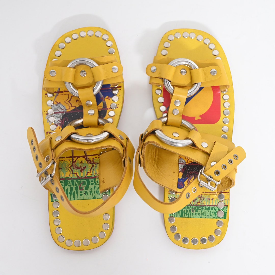 Yellow Men's Classic 60s / 70s Design Super-unique Strappy Hand Made ...
