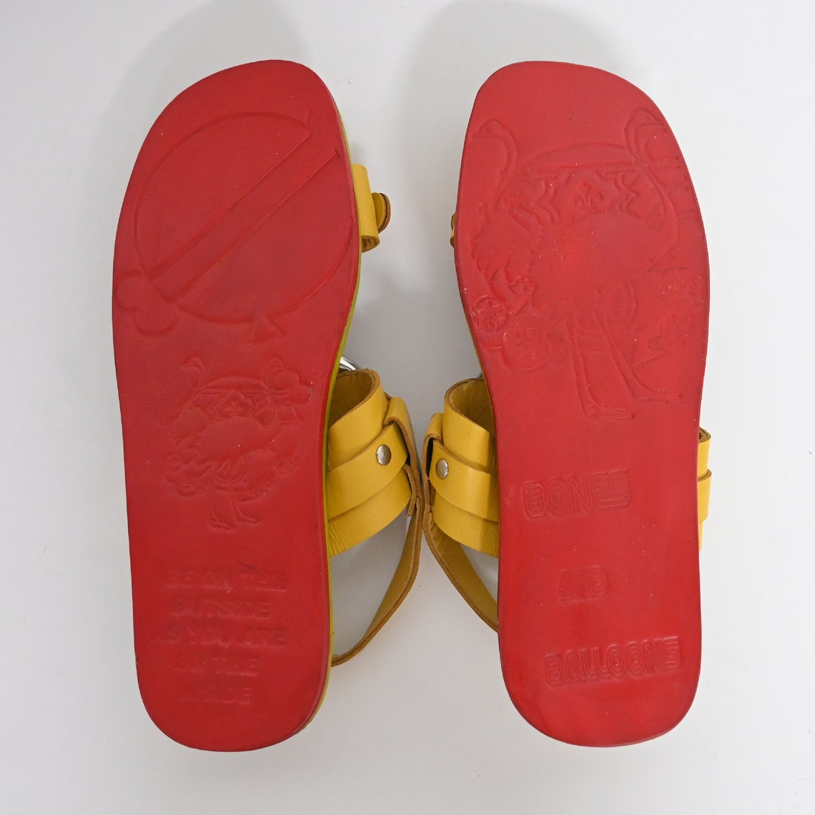 Yellow Men's Classic 60s / 70s Design Super-unique Strappy Hand Made ...