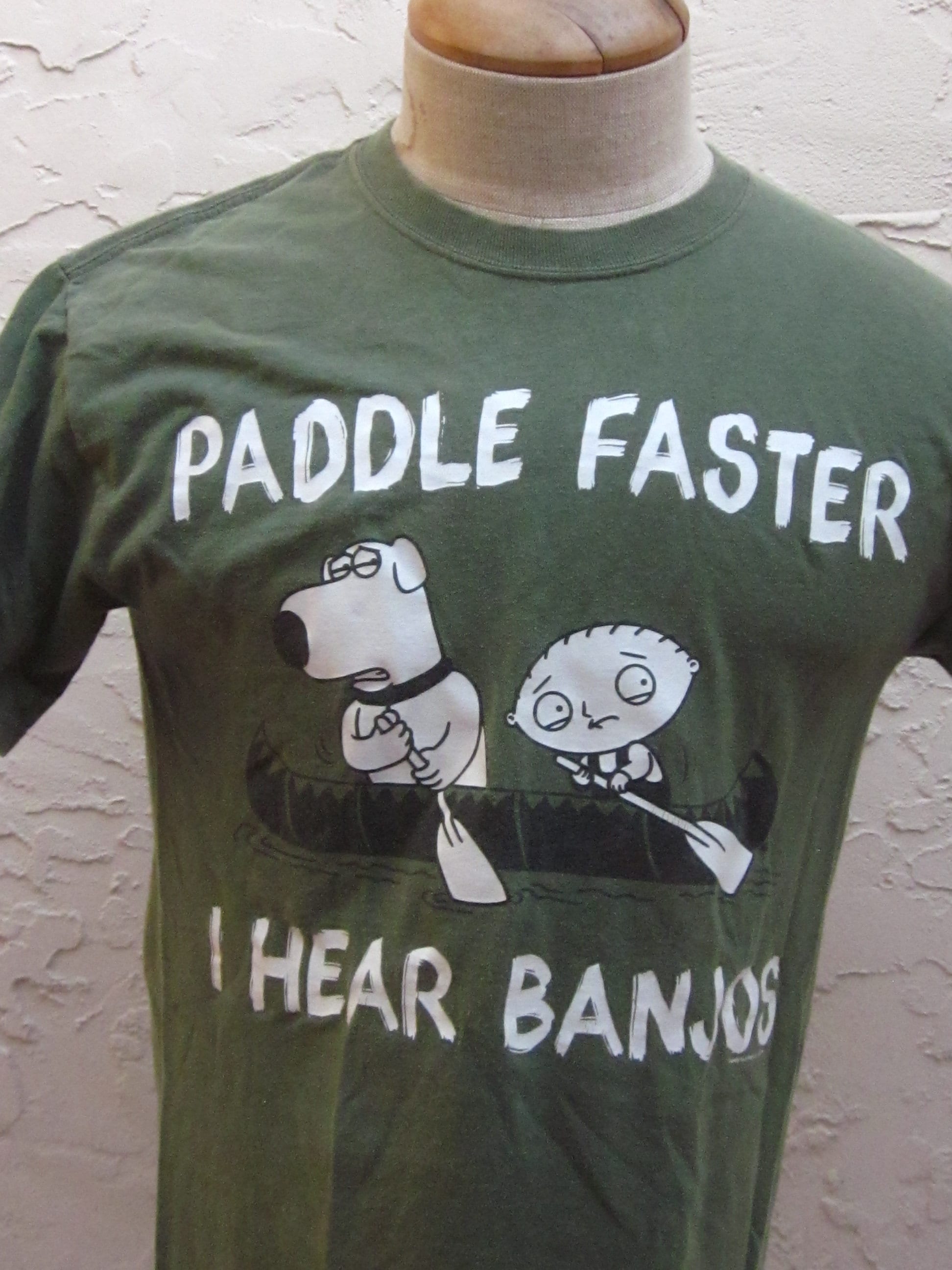 Vintage FAMILY GUY Brian & Stewie-paddle Faster..i Hear Banjos-olive ...