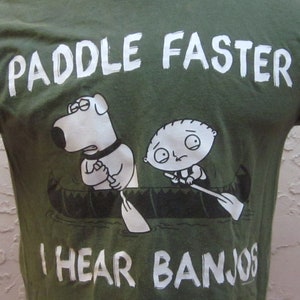Vintage FAMILY GUY Brian & Stewie-paddle Faster..i Hear Banjos-olive ...