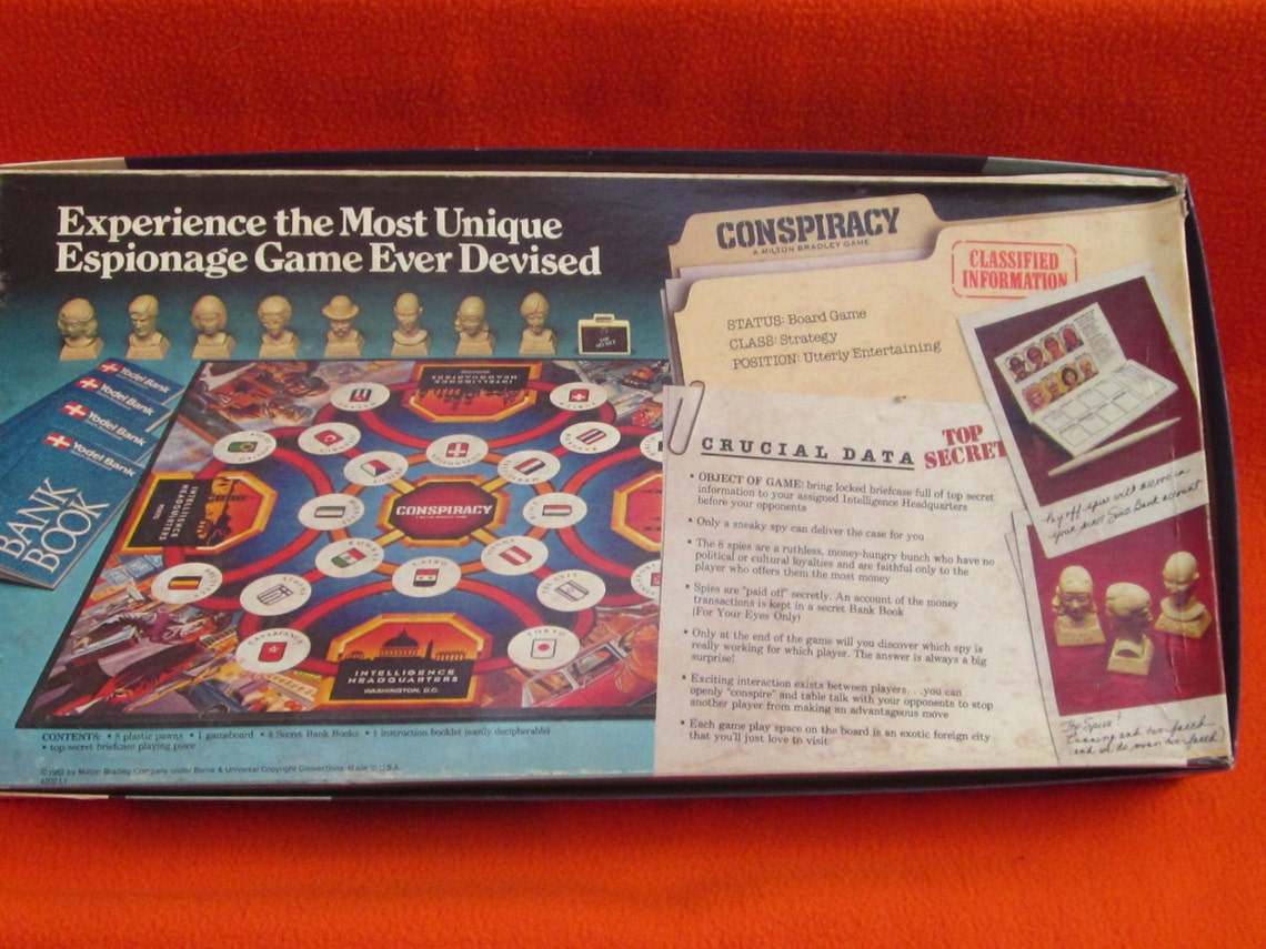 CONSPIRACY Vintage SPY BOARDGAME Top Secret Game of Bluffing & Betrayal ...