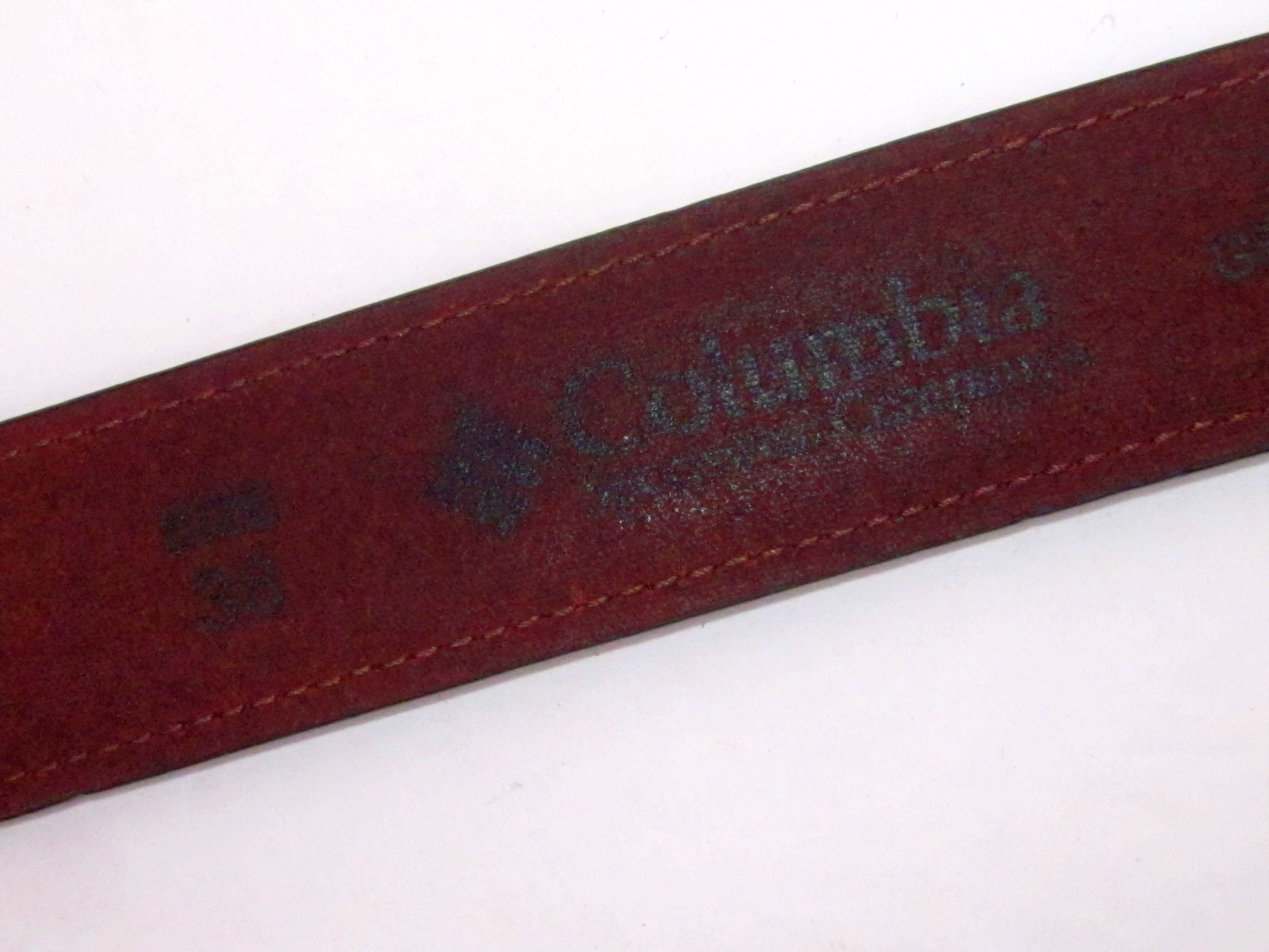 Vintage Columbia Men's Full Grain Leather Belt: Size 38 With Pewter ...